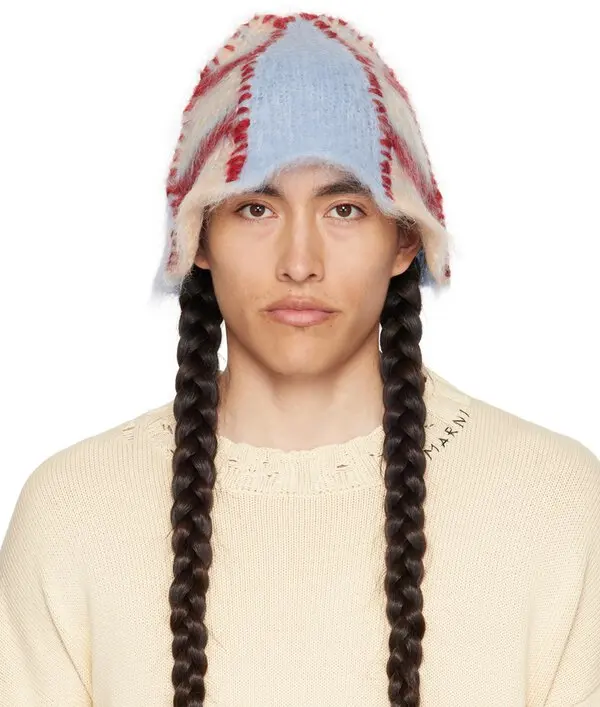 Marni Striped Knit Bucket Hat In Rgw31 Tan 75% Off Editorialist
