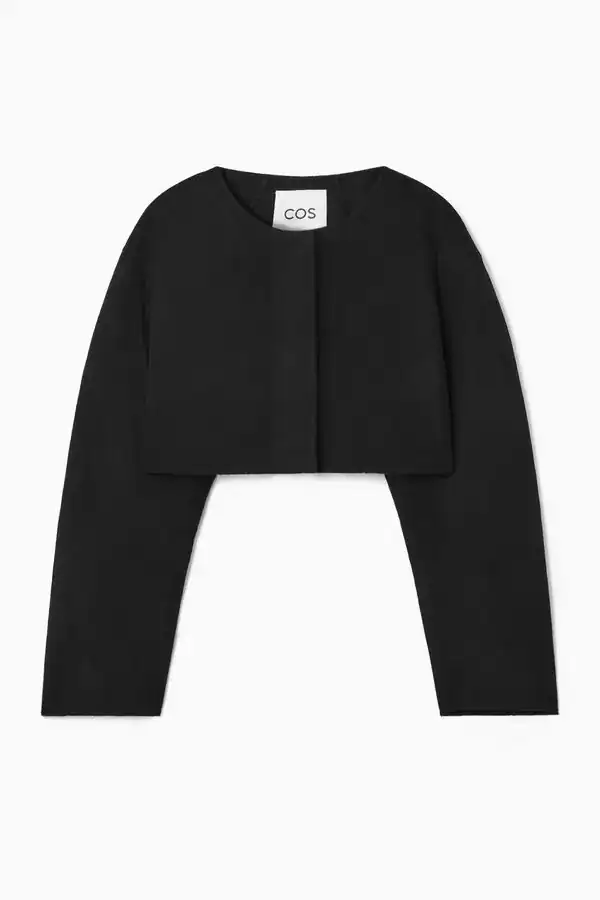 Cos Double-Faced Cropped Hybrid Jacket - Black | Editorialist