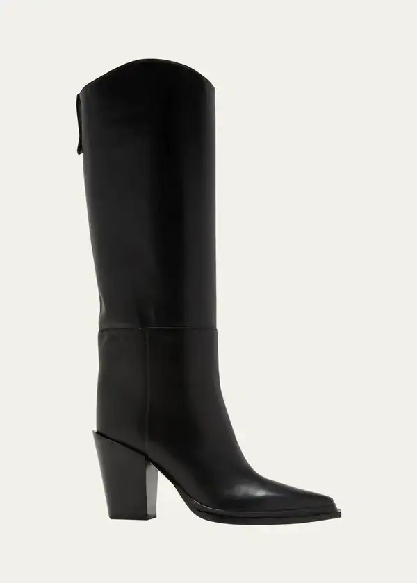 JIMMY CHOO Cece Leather Western Knee Boots - Latte | Editorialist