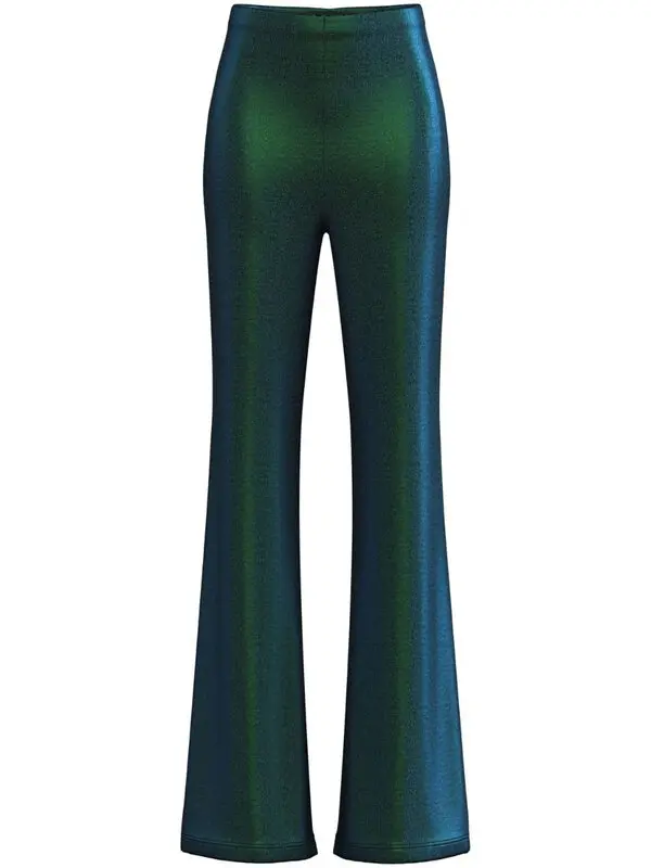 MARGHERITA MACCAPANI Lurex Flared Trousers - Green