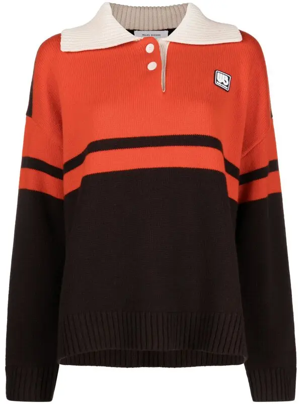 WALES BONNER Calm Wool-blend Polo Jumper
