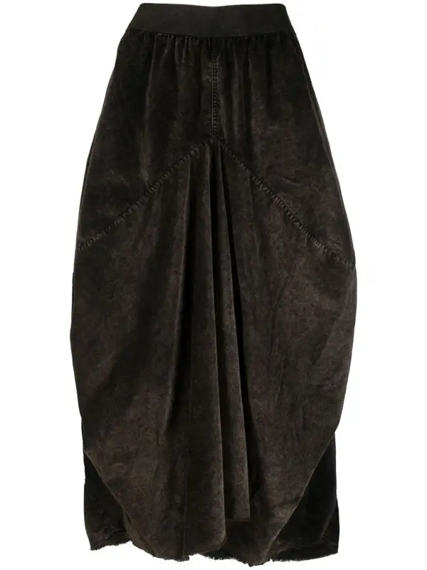 UMA WANG Draped Asymmetric Midi Skirt
