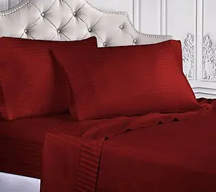 SUPERIOR Egyptian Cotton Striped Deep Pocket Sh Eet Set, Queen