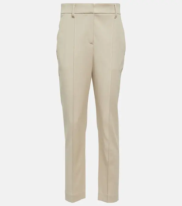 Brunello Cucinelli Cotton-blend Slim Pants - Beige