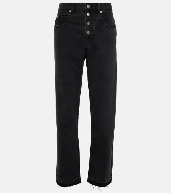 MARANT ETOILE Belden High-rise Straight Jeans - Black