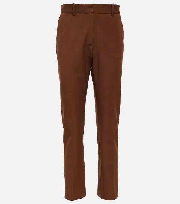 JOSEPH Coleman Gabardine Straight Pants - Brown