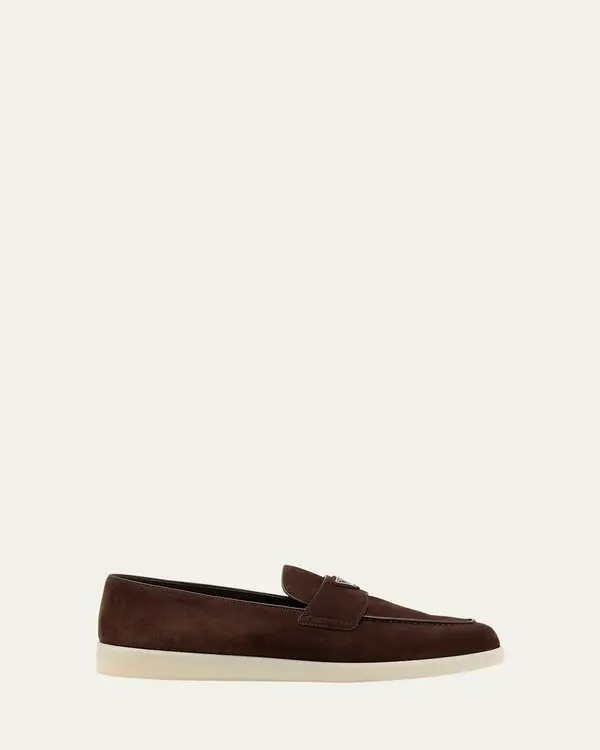 Prada Saint Tropez Suede Loafers - Brown