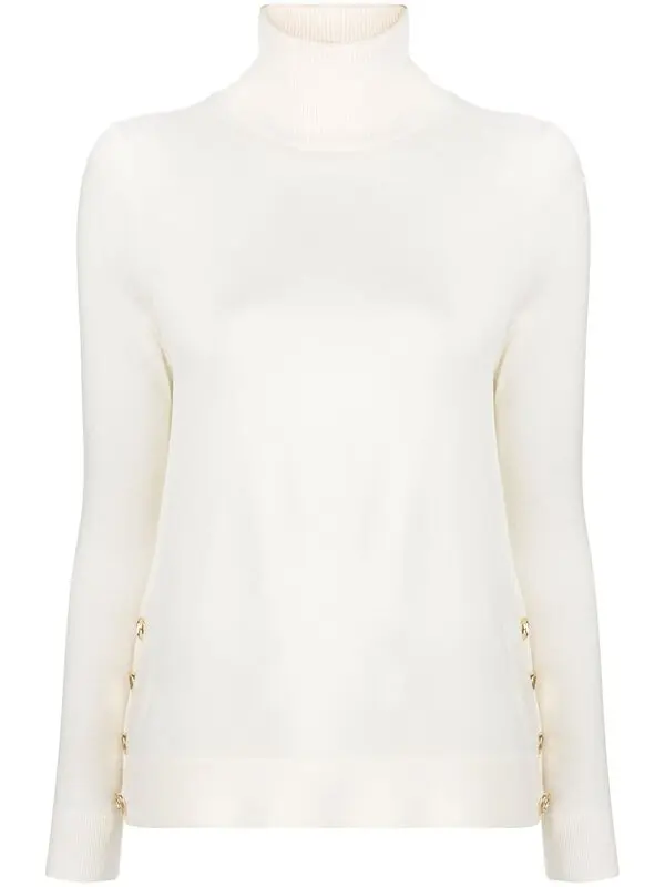 Michael Kors Decorative-button Merino Jumper - White