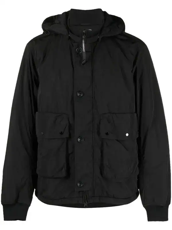 C.P. Company Chrome-R Goggle Bomber Jacket In Black - 30% Off