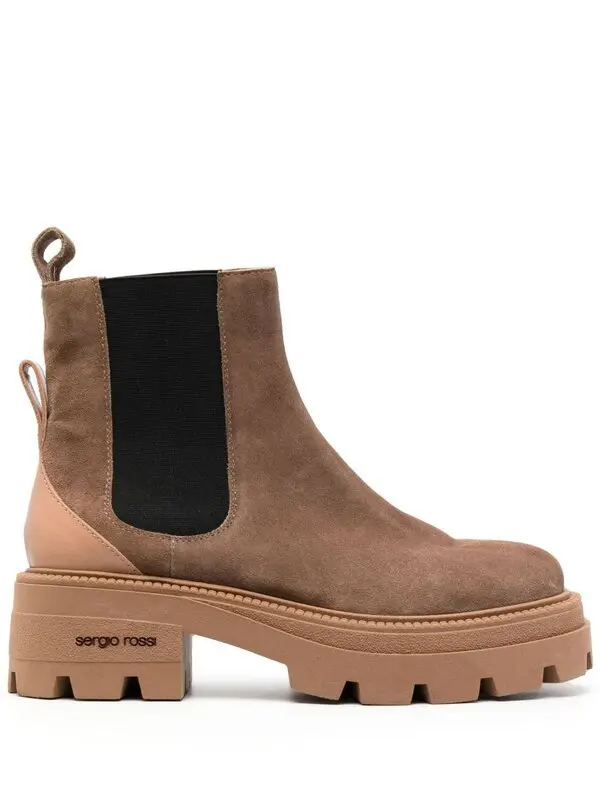 SERGIO ROSSI Sr Milla Square-toe Suede Boots