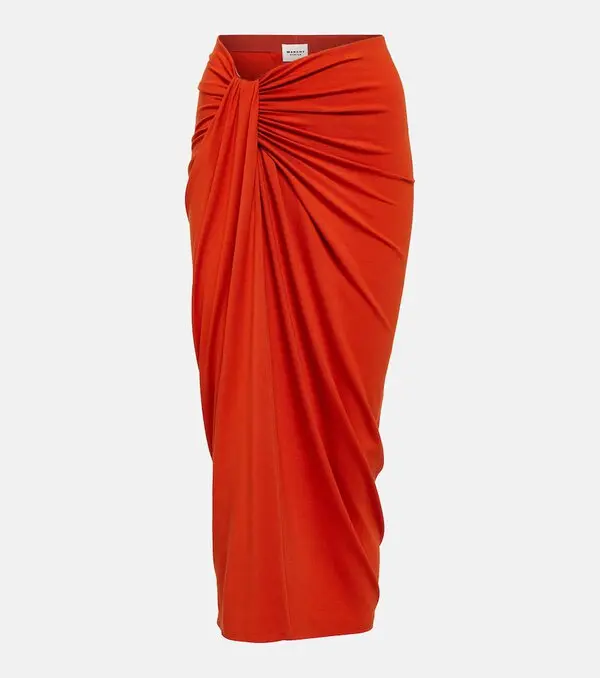 MARANT ETOILE Jeldia Jersey Midi Skirt - Orange