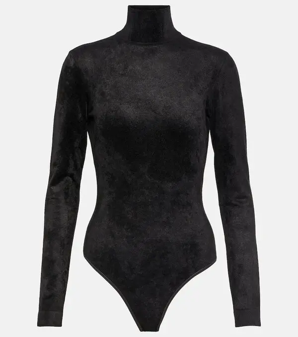 Alaïa Turtleneck Velvet Bodysuit