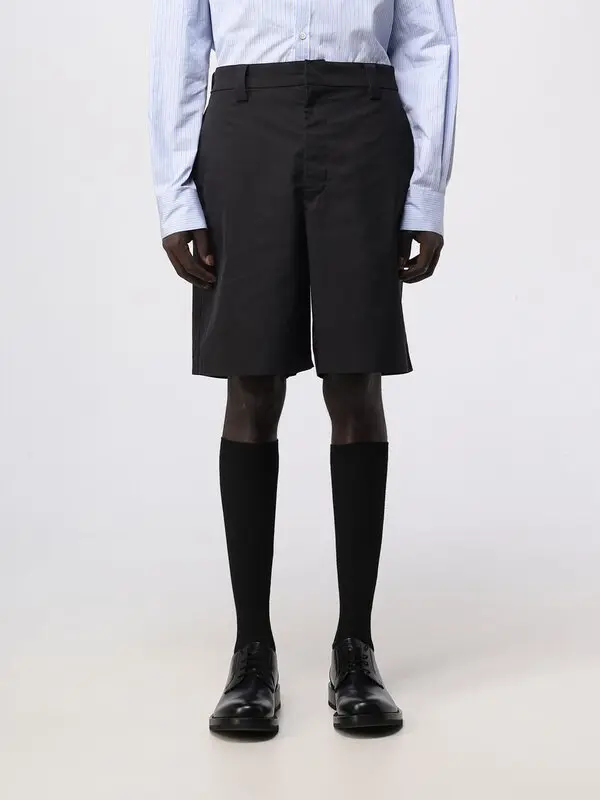 Valentino Garavani Bermuda Shorts With Logo Label - Black