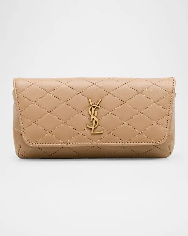 Saint Laurent Gaby Phone Holder Cross Body Bag - Dark Toffee