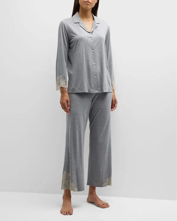 Natori Luxe Shangri La Pajama Set - Grey W Cocoon