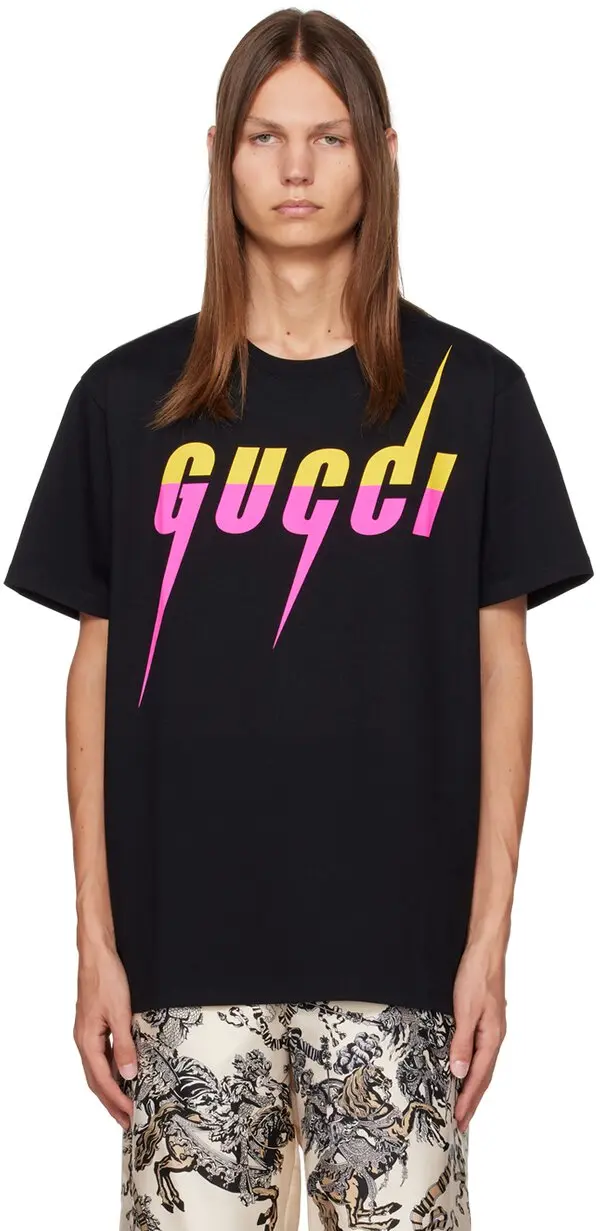 Gucci Black Blade Print T-Shirt - 1152 Black/Mc | Editorialist