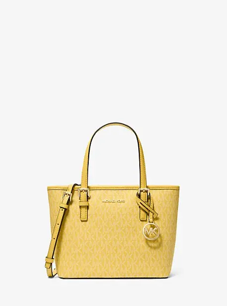 Michael Kors Jet Set Travel Extra-small Logo Top-zip Tote Bag - Yellow