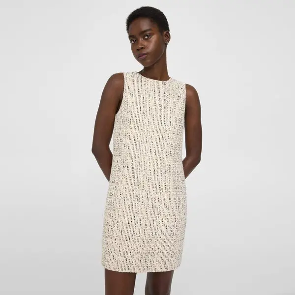 Theory Shift Dress In Cotton-blend Tweed