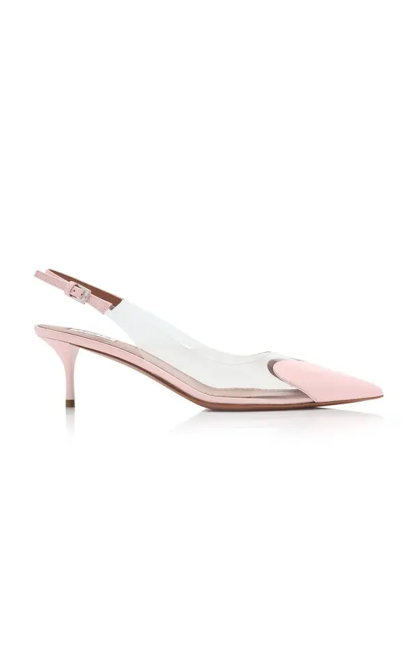 AlaïA Le CœUr Leather-Trimmed Pvc Slingback Pumps - Pink