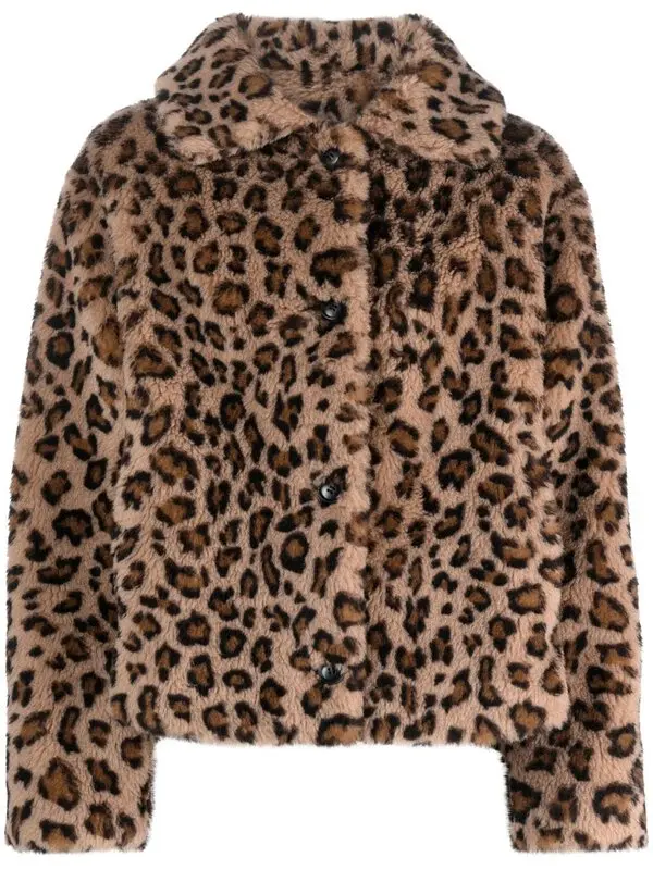 YVES SALOMON Leopard-print Wool Jacket