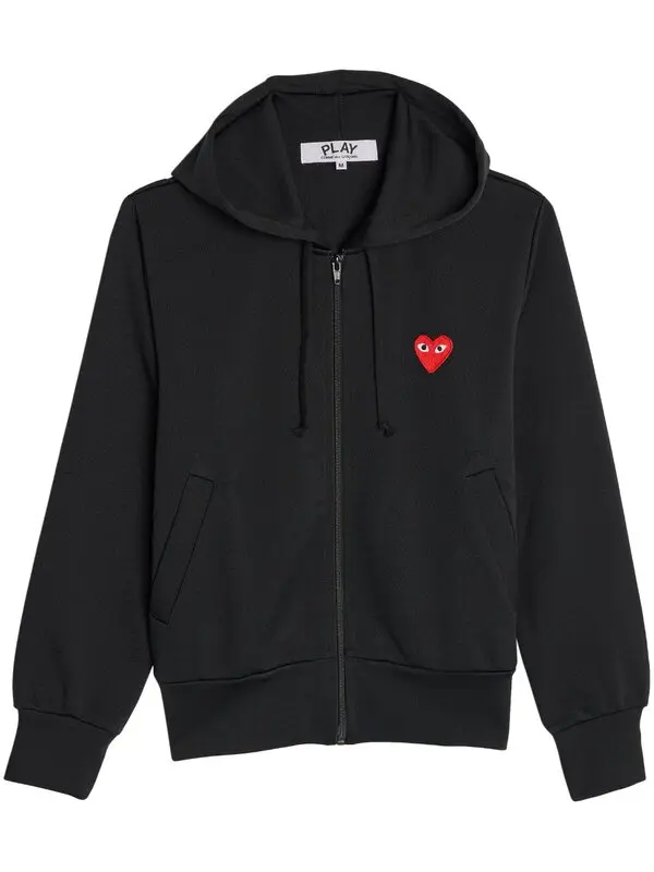 Play Comme Des Garcon Logo-patch Zipped Hoodie