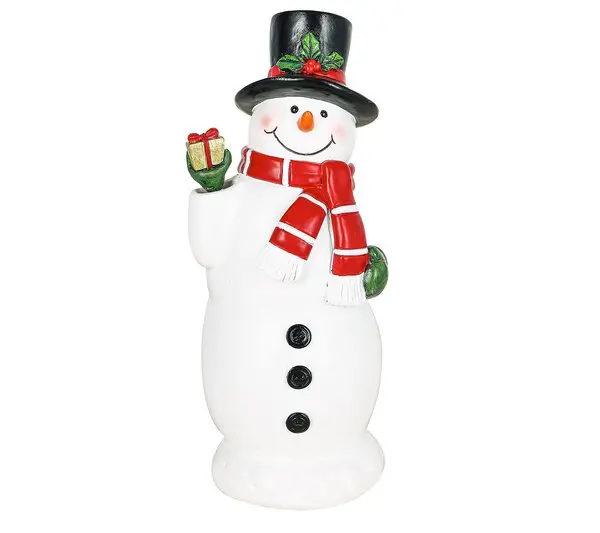 EVERGREEN 7' Resin Snowman With Waving Hand Tab E Decor