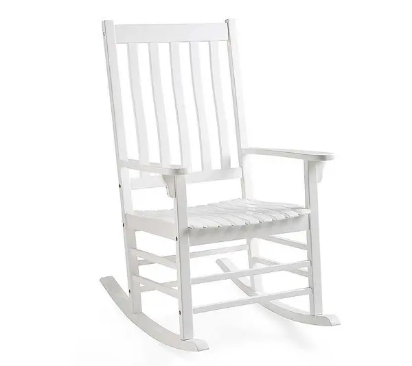 EVERGREEN Black Slatted Eucalyptus Wood Rocker