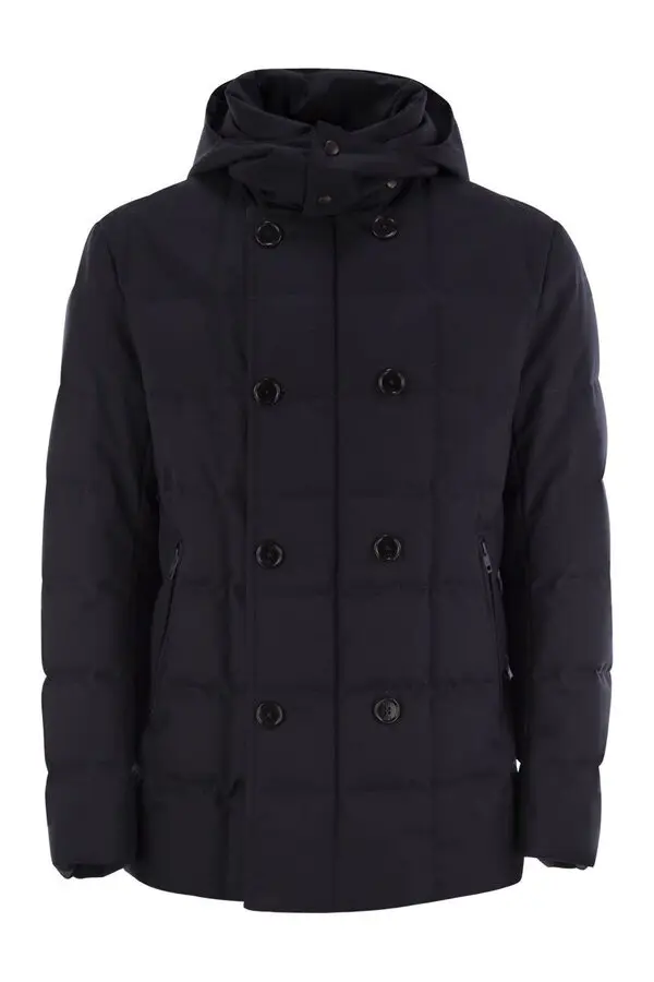 FAY Double-breasted Down Jacket With Hood