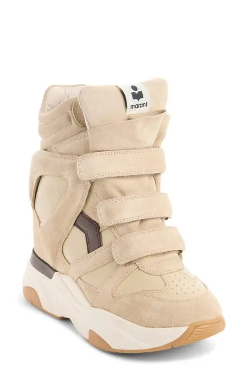 Isabel Marant Balskee Hidden Wedge High Top Sneakers - Ecru/chocolate Eccl