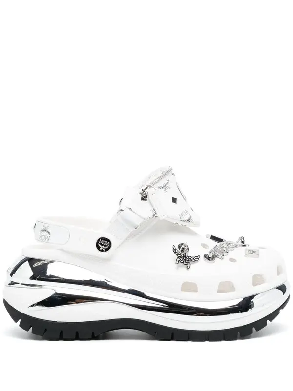 Mcm X Crocs Mega Crush Clogs - White | Editorialist