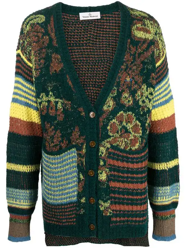 Vivienne Westwood Blurry Crochet-Knit Cardigan - Green | Editorialist