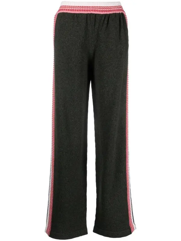 BARRIE Stripe-detail Trousers - Green