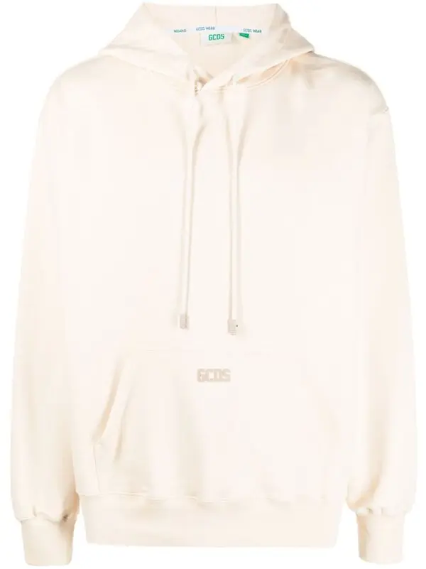 Gcds Logo-detail Drawstring Hoodie - Neutrals