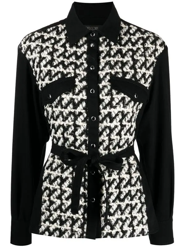 DEL CORE Bouclé Tied-waist Shirt