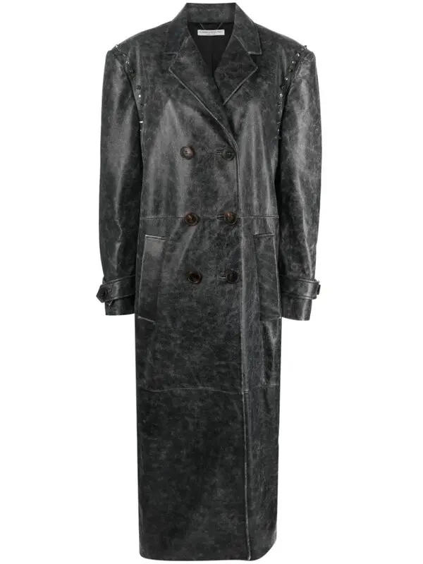 Alessandra Rich Studded Leather Coat