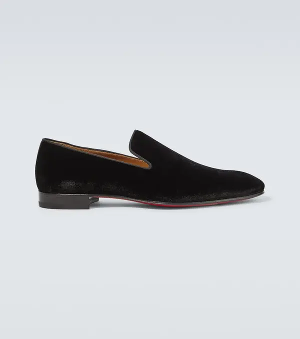 CHRISTIAN LOUBOUTIN Dandelion Velvet Loafers - Black