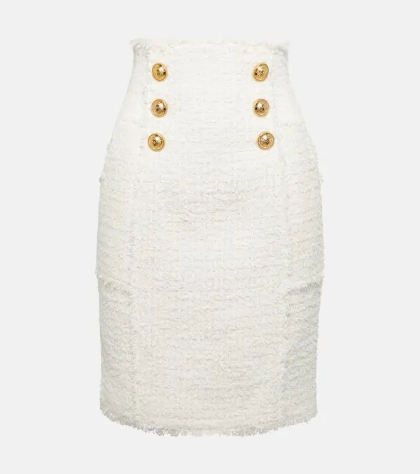 Balmain High-rise Tweed Miniskirt