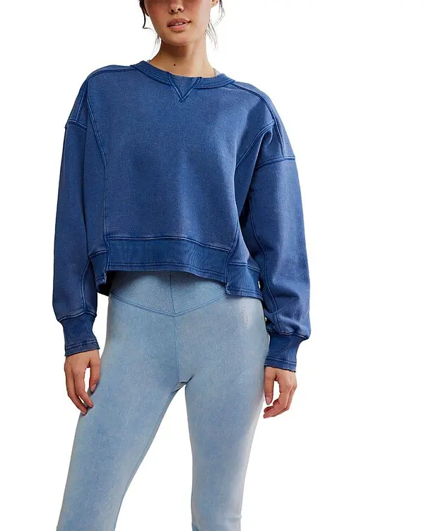 Free People Cotton Blend Intercept Pullover - Black Grape