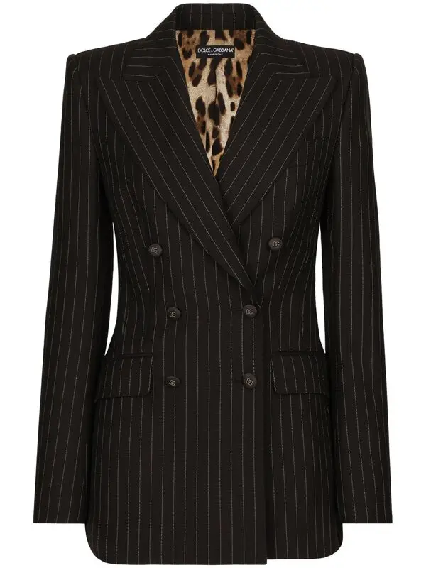 Dolce & Gabbana Double-breasted Striped Blazer - Brown