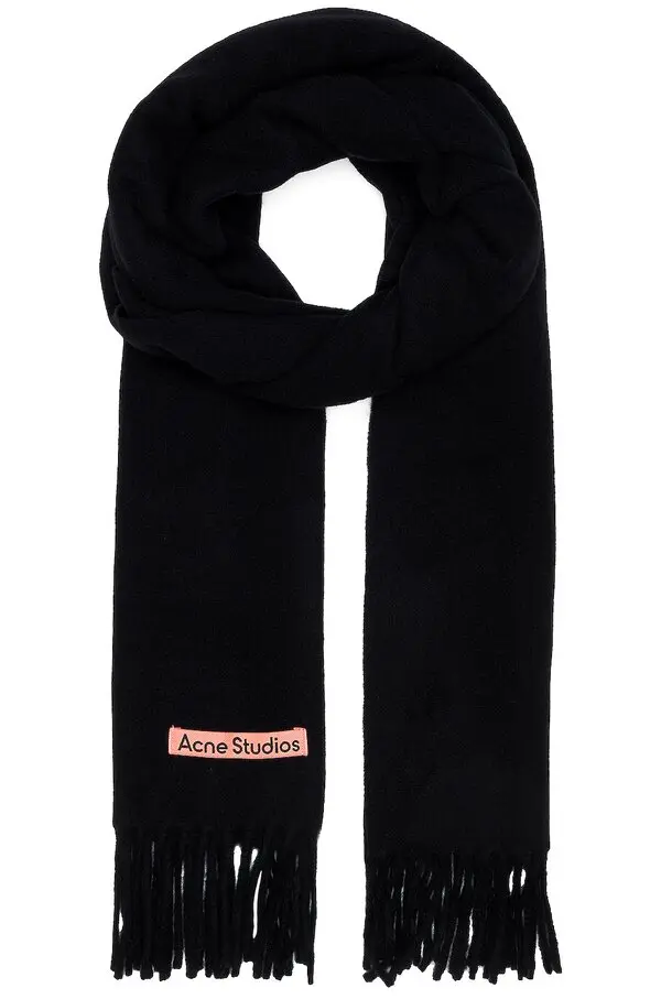 Acne Studios Canada Scarf In Burgundy - Black