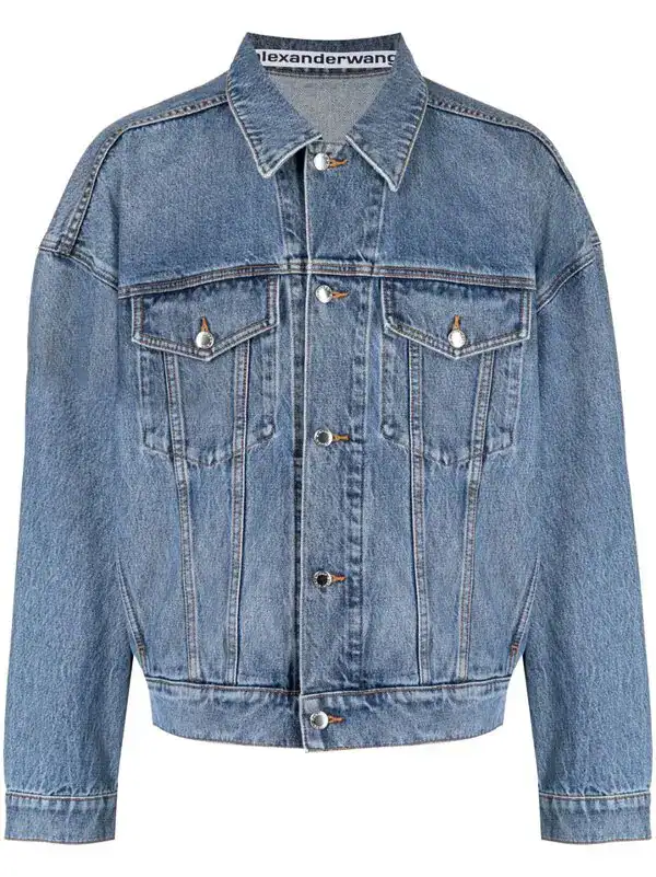 ジャケット・アウター ALEXANDER WANG Core Trucker Denim Jacket blue oversized trucker jacket in LIGHT POWDER BLUE | alexanderwang®
