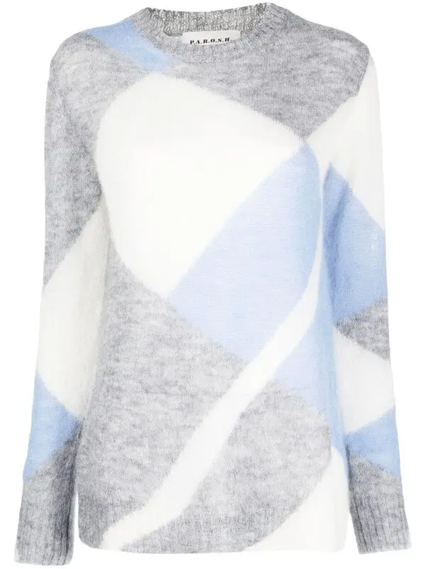 P.a.r.o.s.h Geometric-pattern Crew-neck Jumper