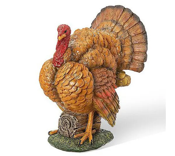 GLITZHOME 9.5'h Thanksgiving Resin Turkey Table Decor