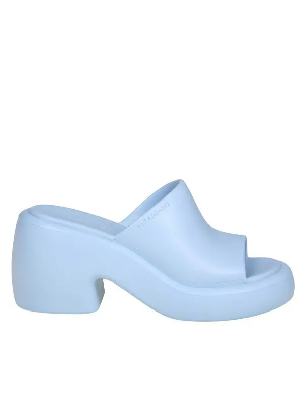 Ferragamo Rubber Slippers In Sky Blue 33% Off Editorialist