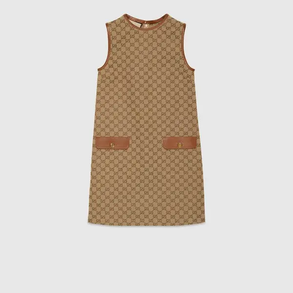 Gucci Gg Canvas Shift Dress - Beige