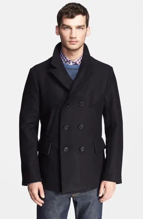 Billy Reid Bond Wool-blend Pea Coat - Black