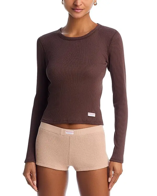 Alexander Wang Cotton Long Sleeve T-shirt - Chocolate
