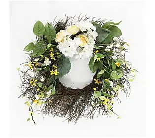 SAFAVIEH Faux 26' Hydrangea & Blossom Wreath