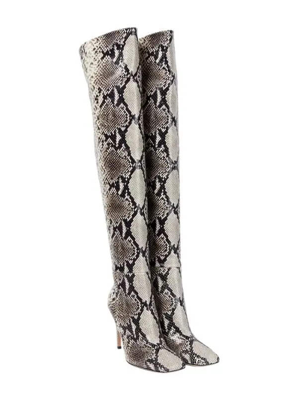 GIANVITO ROSSI Snake-effect Leather Over-the-knee Boots