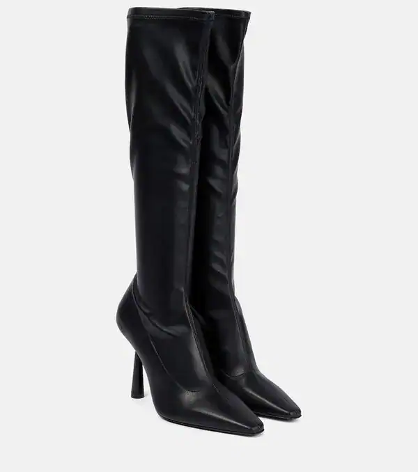 Gia Borghini Rosie Faux Leather Knee-High Boots In Black 30